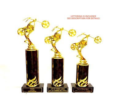 MOTORCYCLE TROPHY, BIKE AWARD, MOTORCYCLE SHOW CHOPPER 123 EIGHT COLORS ...