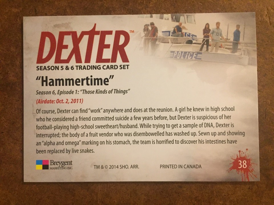 Hammertime 38 Dexter Season 5 & 6 Trading Card | eBay