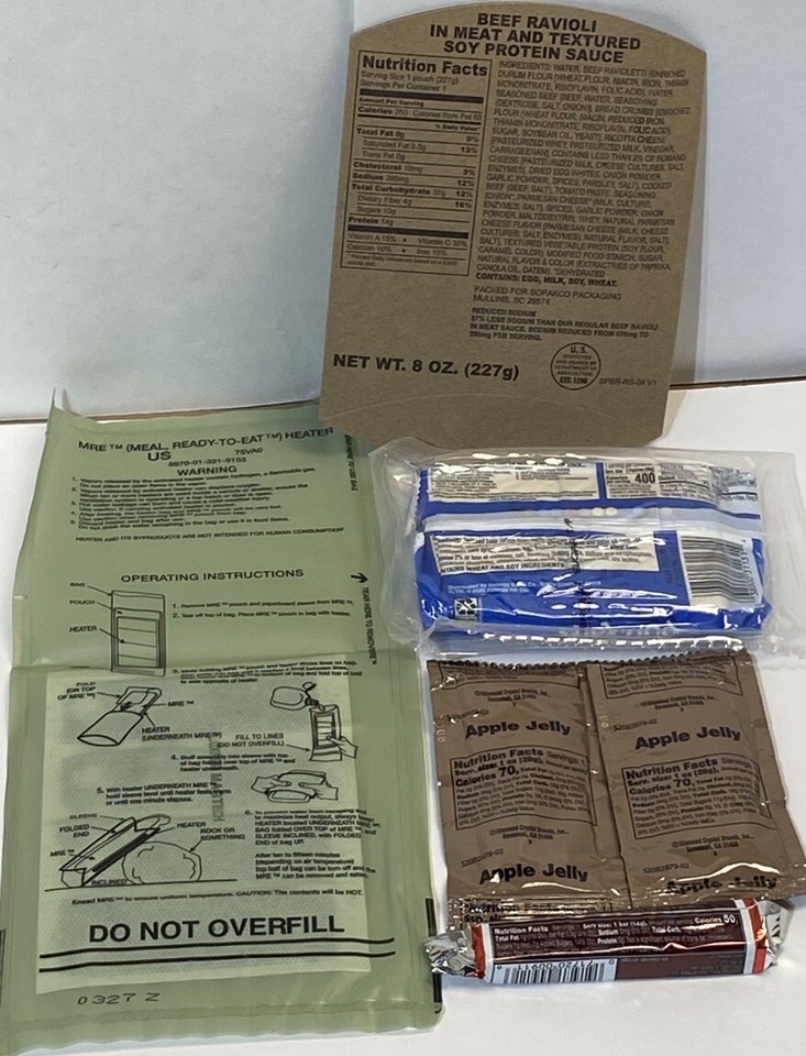 SOPAKCO MRE-BEEF RAVIOLI-LOW SODIUM EMERGENCY INDIVIDUAL RATION-(15 ...