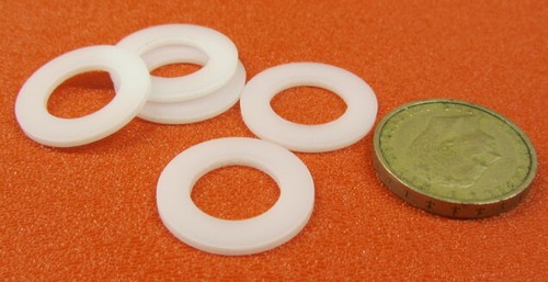Nylon Natural Washer, 3/8" Screw, .750" OD x .390" ID x .062" Thick ...