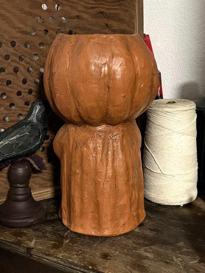 Jack O Lantern Pumpkin Boy Vintage Style Paper Mache Halloween Candy ...