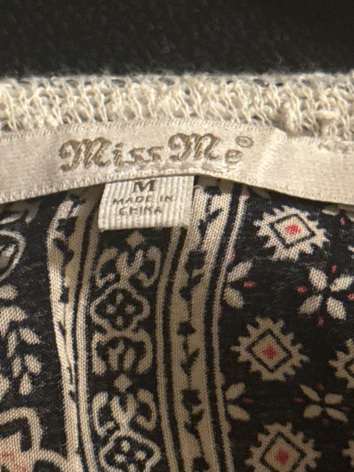 Miss Me Womens M Knit Pullover Sweater With Beaded Neckline & Floral ...