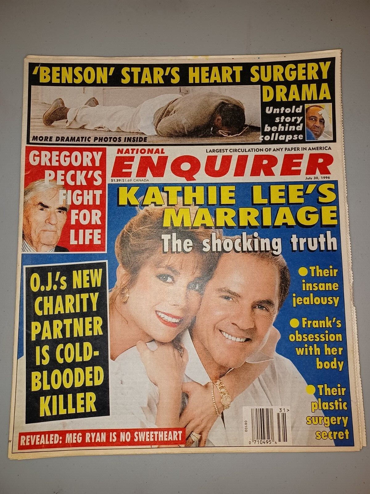 National Enquirer July 30, 1996 Gregory Peck Robert Guillaume O.J ...