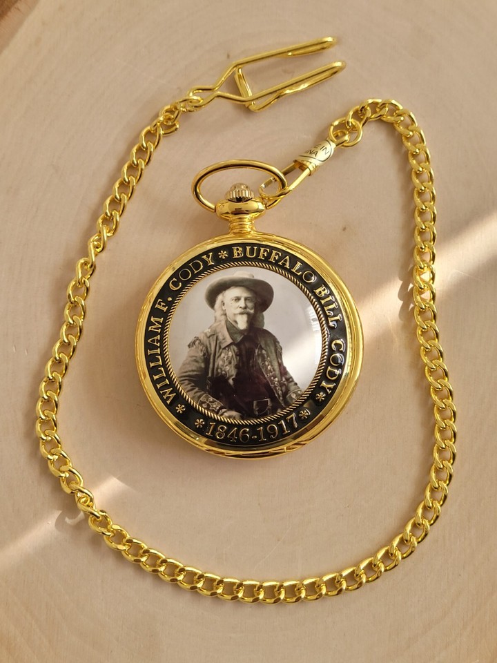 Buffalo Bill Pocket Watch With Chain - Western Pocket Watch | eBay