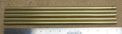 (5) pieces 360 SOLID BRASS round stock 3/8" (0.375) 12" RND rod ...