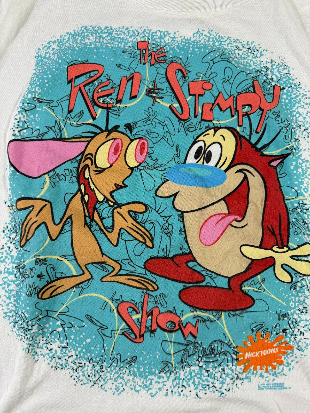 Vtg 1991 Nicktoons Ren and Stimpy Show Graphic Mens S… - Gem