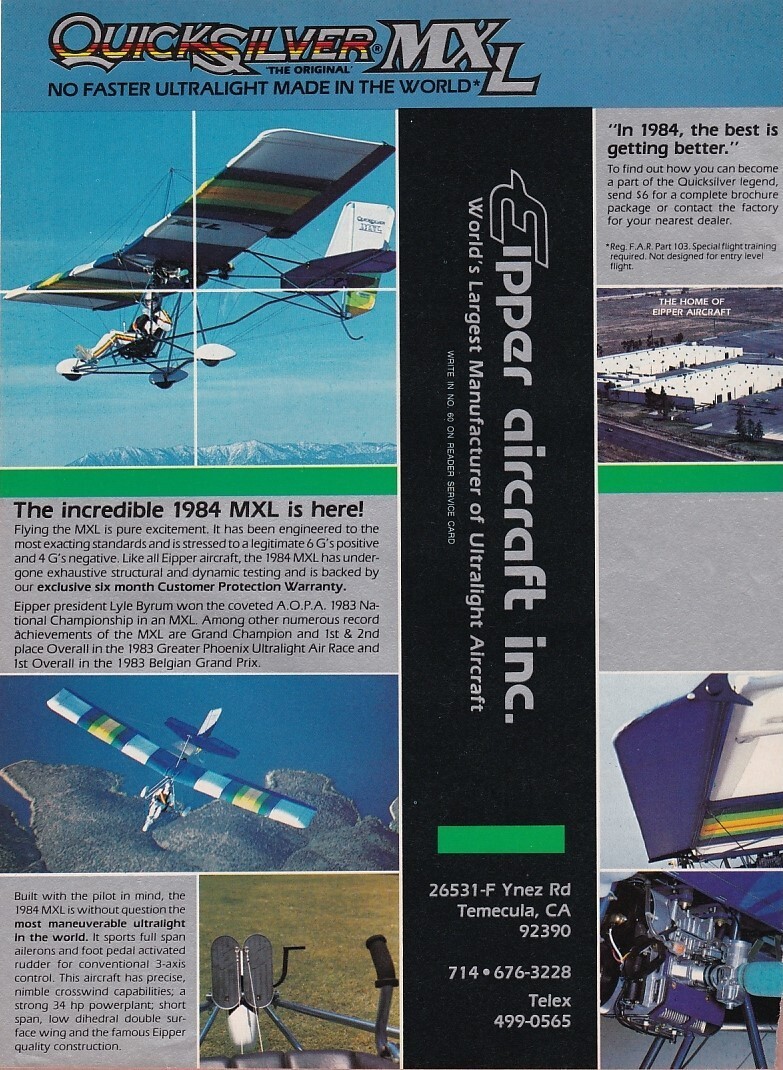 1984 Quicksilver MXL Aircraft ad 3/31/2024b | eBay