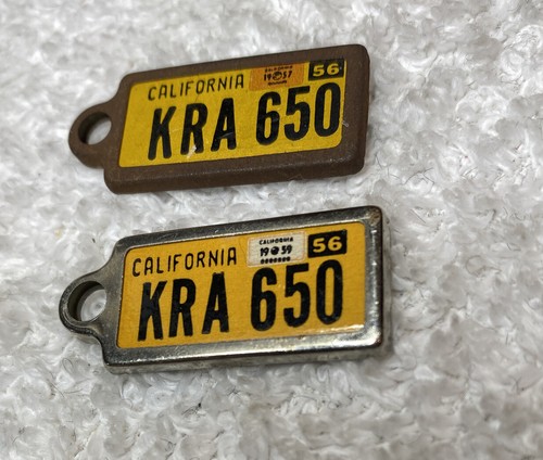 Pair Vintage Disabled American Veterans California License Plate Key ...