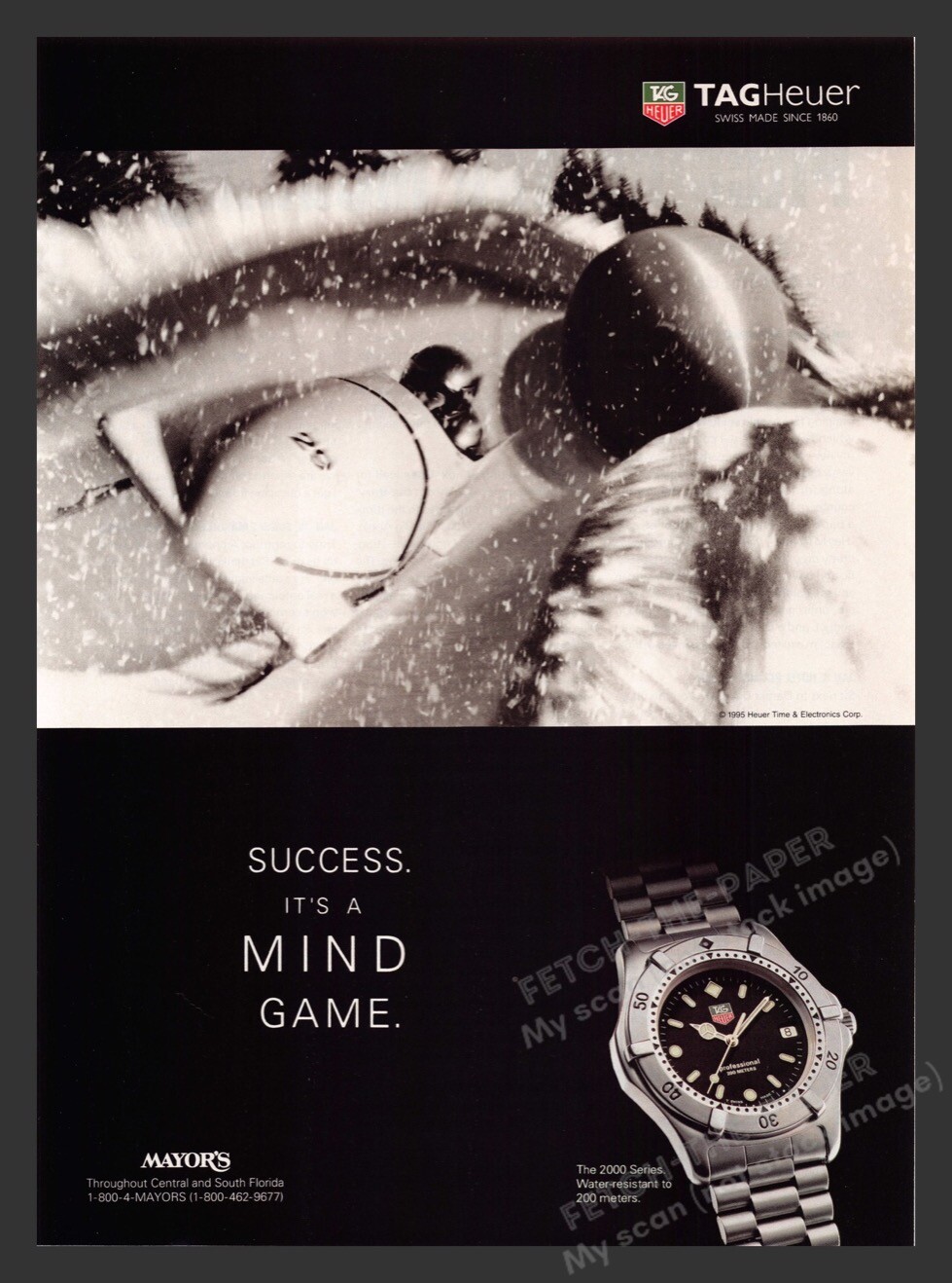 Tag Heuer Watches Bobsledding 2000 Series 1990s Print Advertisement Ad ...