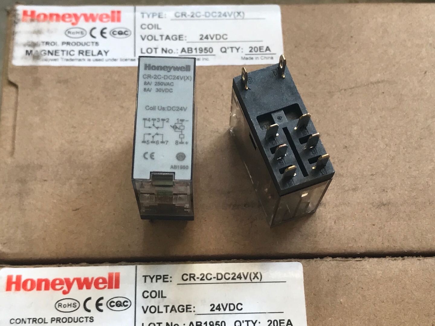 2pcs Honeywell Cr-2c-dc24v Power Relay 8a 250vac 8pin for sale online ...