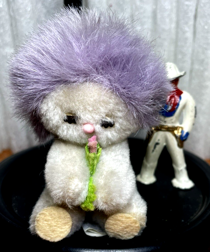 Vtg 1984 Dakin Frou Frou Fun Farm Friends Purple Hair Plush Toy Stuffed ...