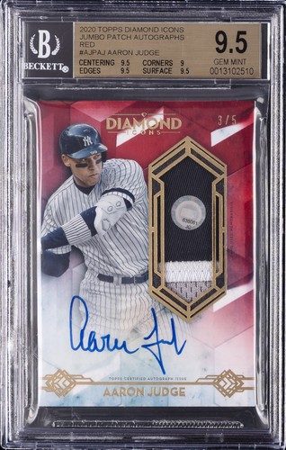 2020 TOPPS DIAMOND ICONS JUMBO PATCH AUTOGRAPHS RED AARON JUDGE AUTO /5 ...