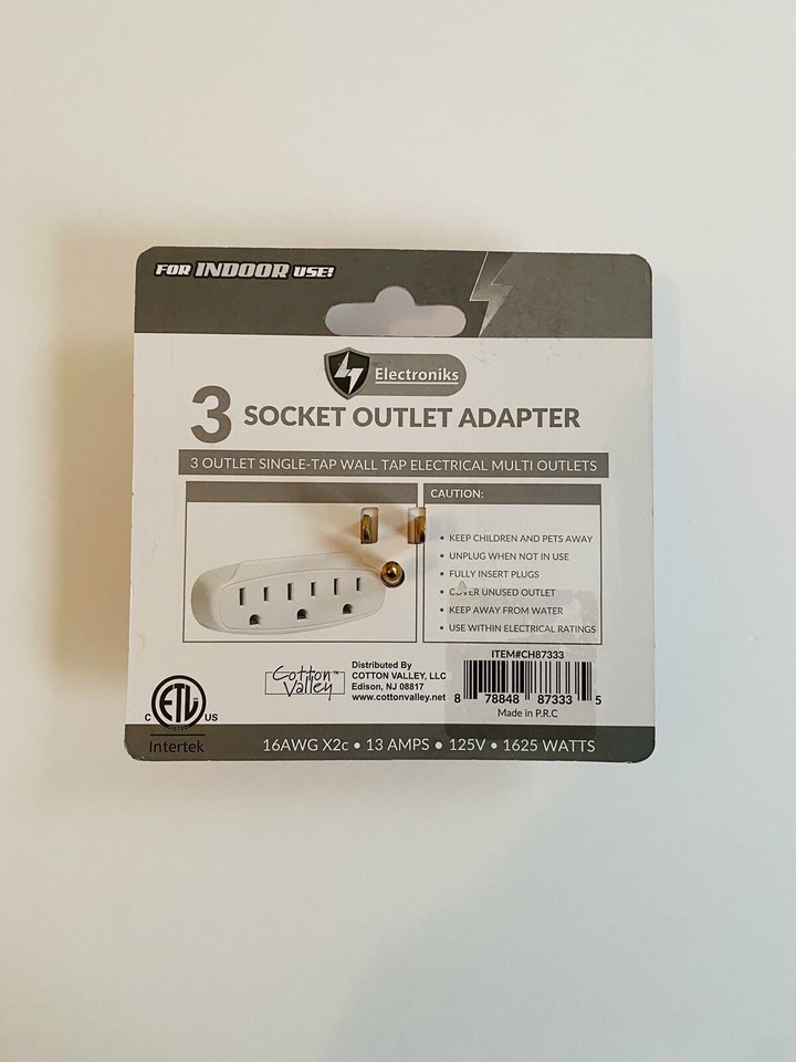 Three Socket Outlet Adapter | eBay