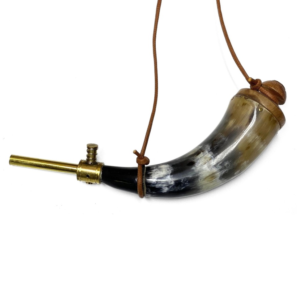 Genuine Buffalo Powder Horn with Easy Brass Loader | eBay