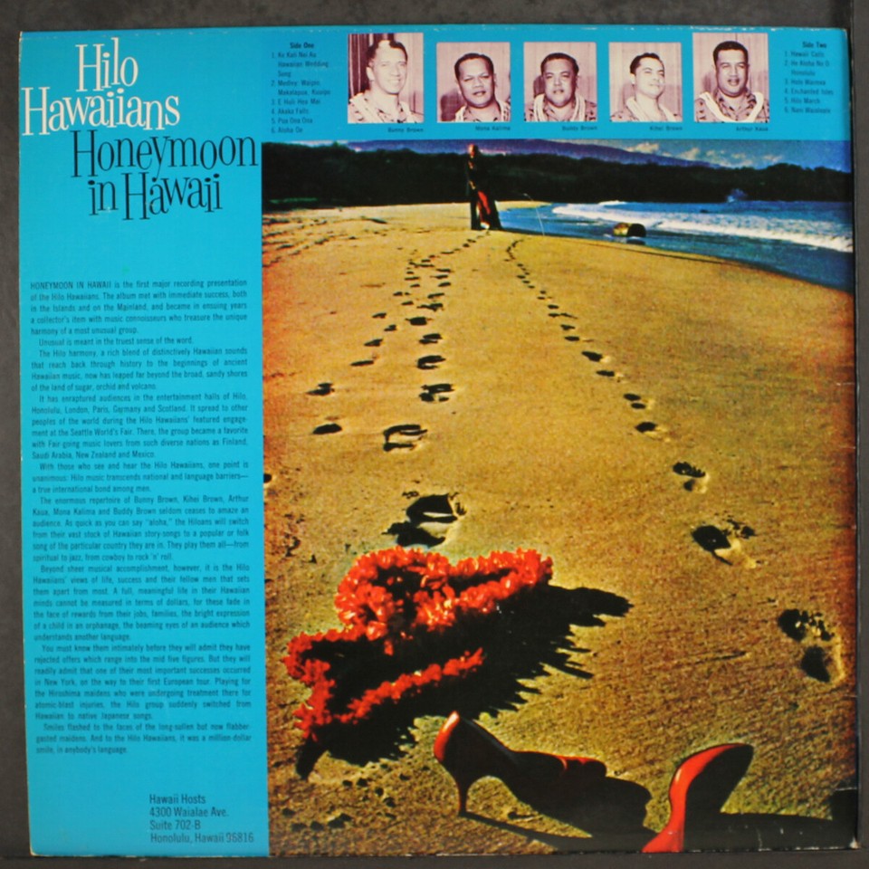HILO HAWAIIANS: honeymoon in hawaii HAWAII HOSTS 12" LP 33 RPM | eBay
