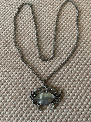 CRAB NECKLACE SILVER TONE 24 INCH CHAIN 1 3/4 CRAB WIDTH | eBay