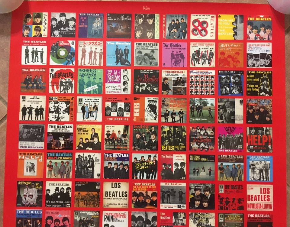 BEATLES Rare PROMO POSTER 126 International 45 SLEEVE 7 INCH PICS for 1 ...