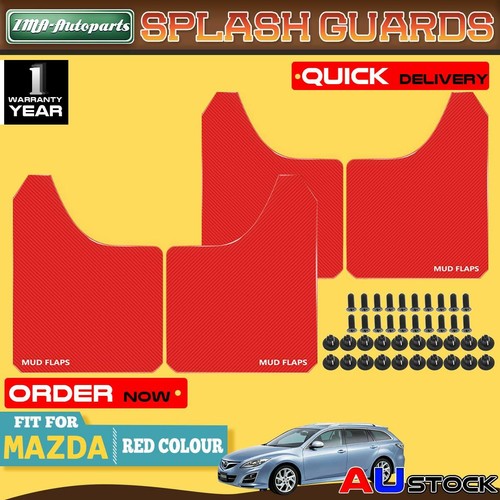 4x Red Front Rear Universal Splash Guard Mud Flap for Mazda 3 6 BT-50 ...
