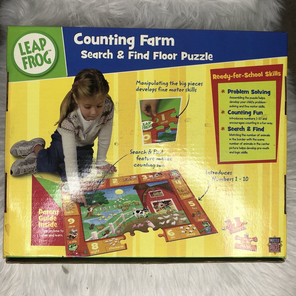 LeapFrog Counting Farm Search & Find 48pc Floor Puzzle Count 1-10 ...