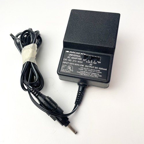 ARCHER UNIVERSAL AC ADAPTER Output DC 300mA 3V 4.5V 6V 7.5V 9V | eBay