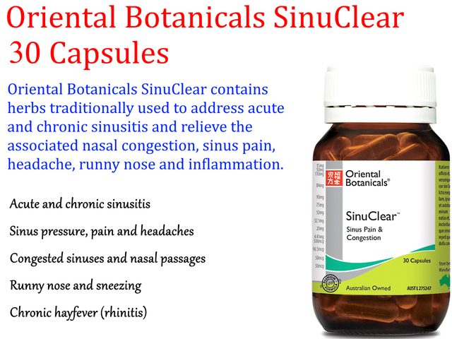 Oriental Botanicals Sinuclear 30 Capsules for sale online | eBay
