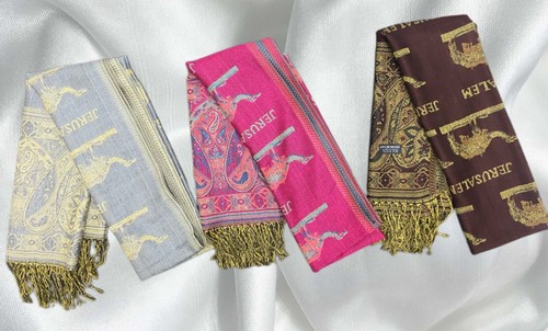3 JERUSALEM scarves| Israeli scarf | Holy Land scarf , 100% pure ...