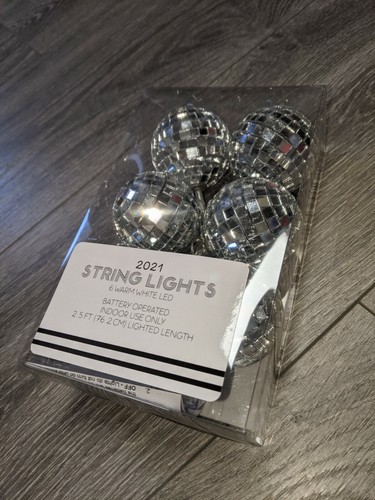 Target Bullseye Disco Ball String Lights ONE ONLY Silver Christmas NYE ...