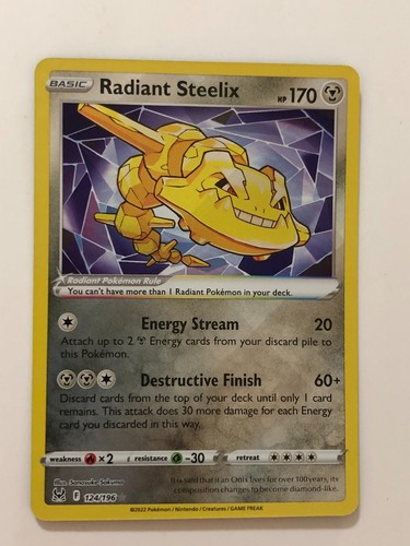 Pokemon Card Lost Origin Radiant Steelix 124/196 NM | eBay