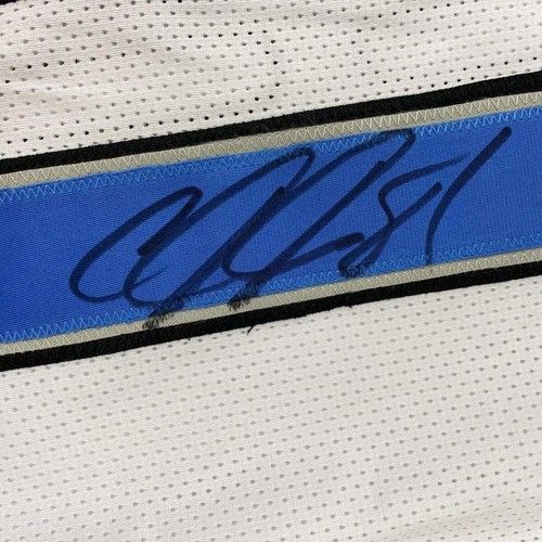 Autographed/Signed Calvin Johnson Detroit White Football Jersey JSA COA ...