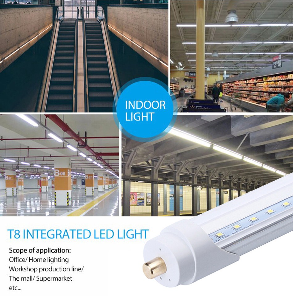 8Pack T8 8FT FA8 Single Pin Led Tube Light Bulbs 45W 8Foot Led Shop ...