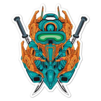 Japanese Mech Demon, Vinyl Decal Sticker, Indoor Outdoor, 3 Sizes ...