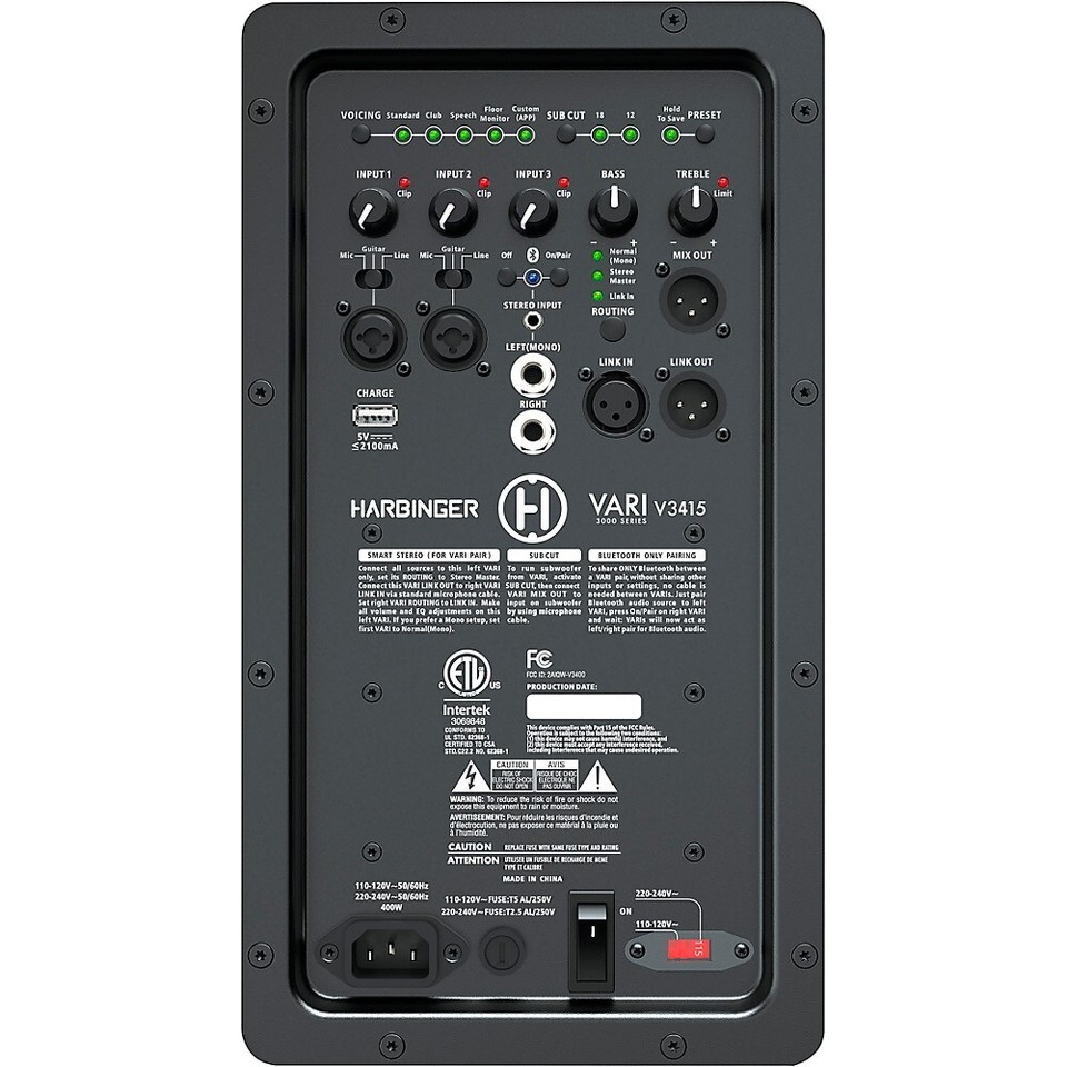 Harbinger VARI V3415 Powered 15" 2-Way Loudspeaker | eBay