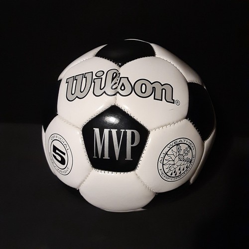 Wilson MVP Official Professional Soccer Ball Size 5 Black and White ...
