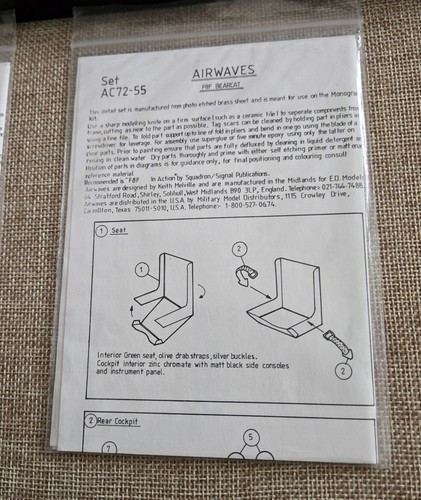 Airwaves F8F Bearcat Aircraft Model Accessories AC7255 AW3055MMD ...