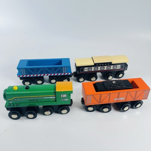 Maison Joseph Battat Wooden Train Carriage Engine Cars - Lot Of 4 | eBay