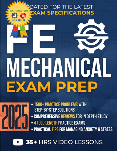 FE Mechanical Exam Prep: The All-In-One Study Guide with 1500+ Practice ...