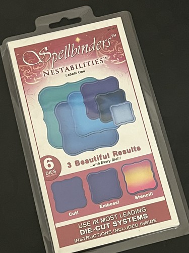 Spellbinders LABELS ONE 6pcs Nesting Metal Cutting Dies Largest 3-7/8 ...