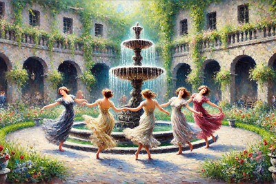 Original art painting "Dance of Spring" signed by the artist, Large ...
