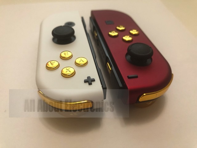 Nintendo Switch Custom Joycons RED & GOLD Joy-Con SET Controller JOY ...