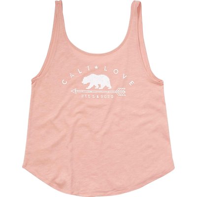 Billabong CALI BEAR Rosewater Heather White Vintage Print Junior's Tank ...