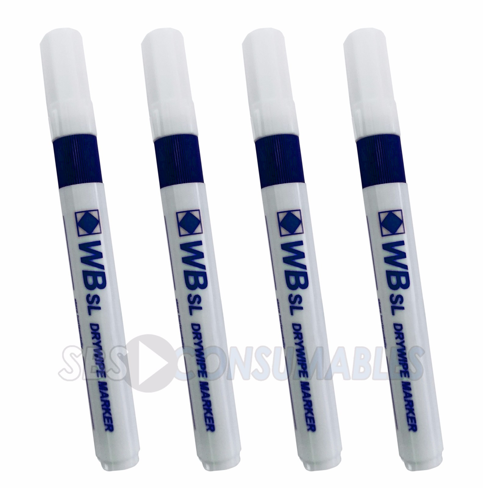 4x Blue WB SL Bullet Tip Dry Wipe Markers. Whiteboard, Flipchart ...