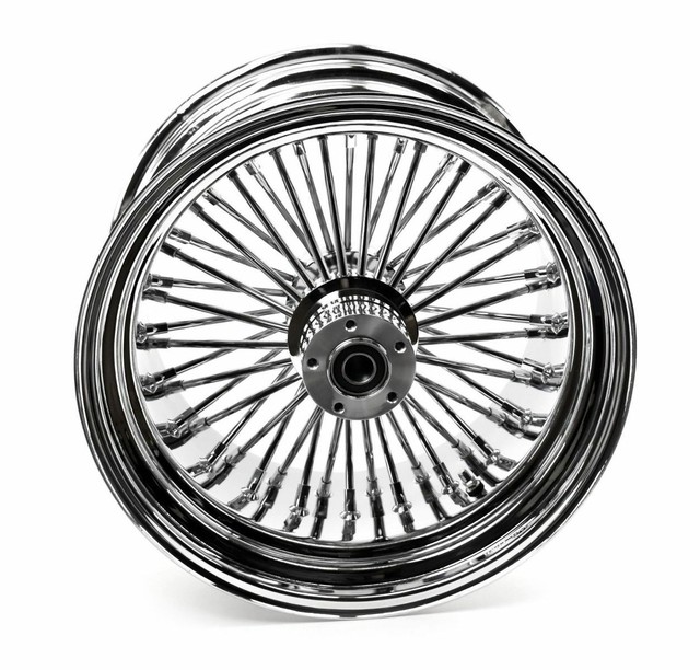 18 X 10.5 Chrome 48 Fat King Spoke Rear Wheel Rim 300mm Harley Custom ...