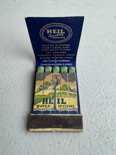 Vintage Heil Water Systems, Feature New 15 Stick Matchbook Unused | eBay