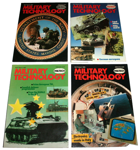 4 Issue Lot MILITARY TECHNOLOGY Miltech Magazine 1985-86 NATO Cold War ...