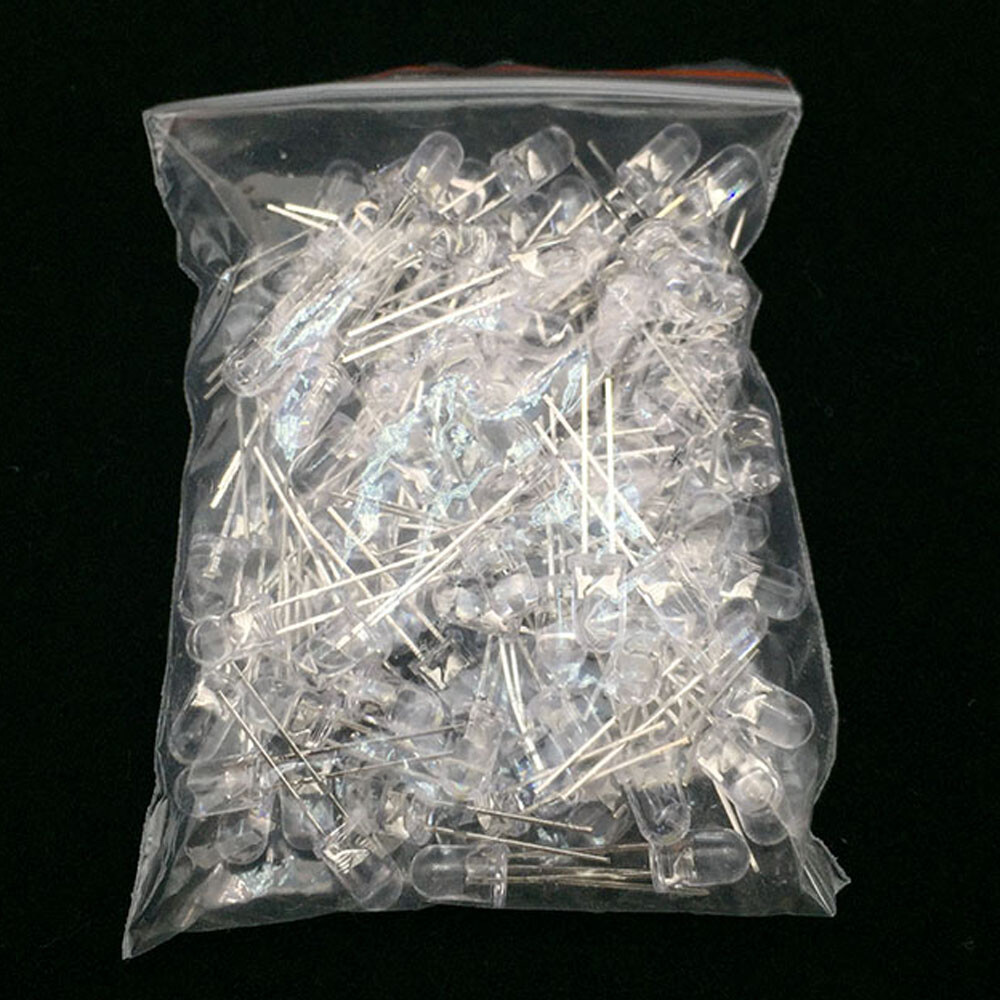 10 100 1000pcs 5mm diode 2pin Round white/red/blue/green/yellow LED ...