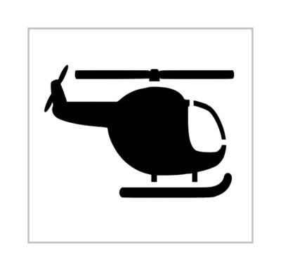 Helicopter Stencil 4 Inch Chopper Simple Child Toy Miniature Design ...