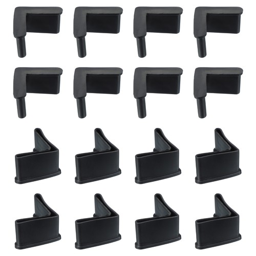 L Shape Leg Pads 1.6" x 1.6", Furniture Leg Cover Protectors Black ...