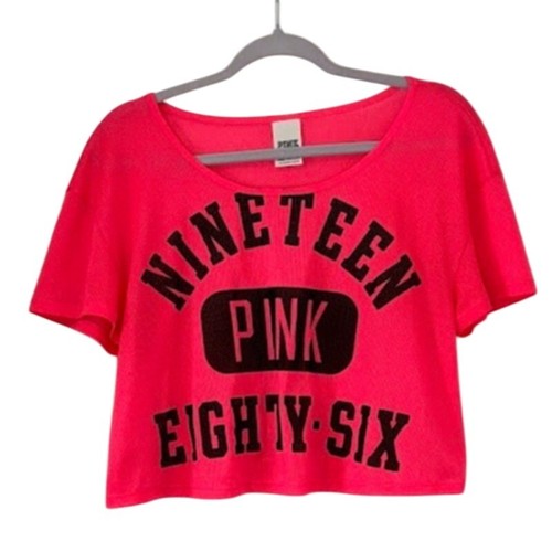 Victoria's Secret PINK Mesh Crop Size Medium Hot Pink Nineteen Eighty-Six 1986 | eBay