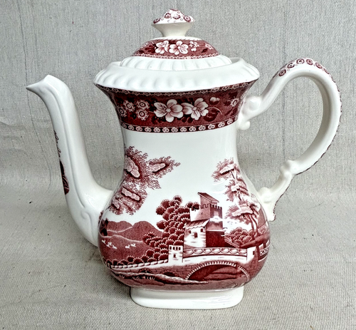 VTG SPODE Tea Pot Kettle Pink Tower Pattern C. 1814 England | eBay