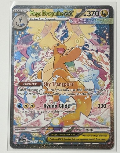 Mega Dragonite ex SIR 290 | 10 Card Mys. Chase Pack 1/100 Odds Ascended ...